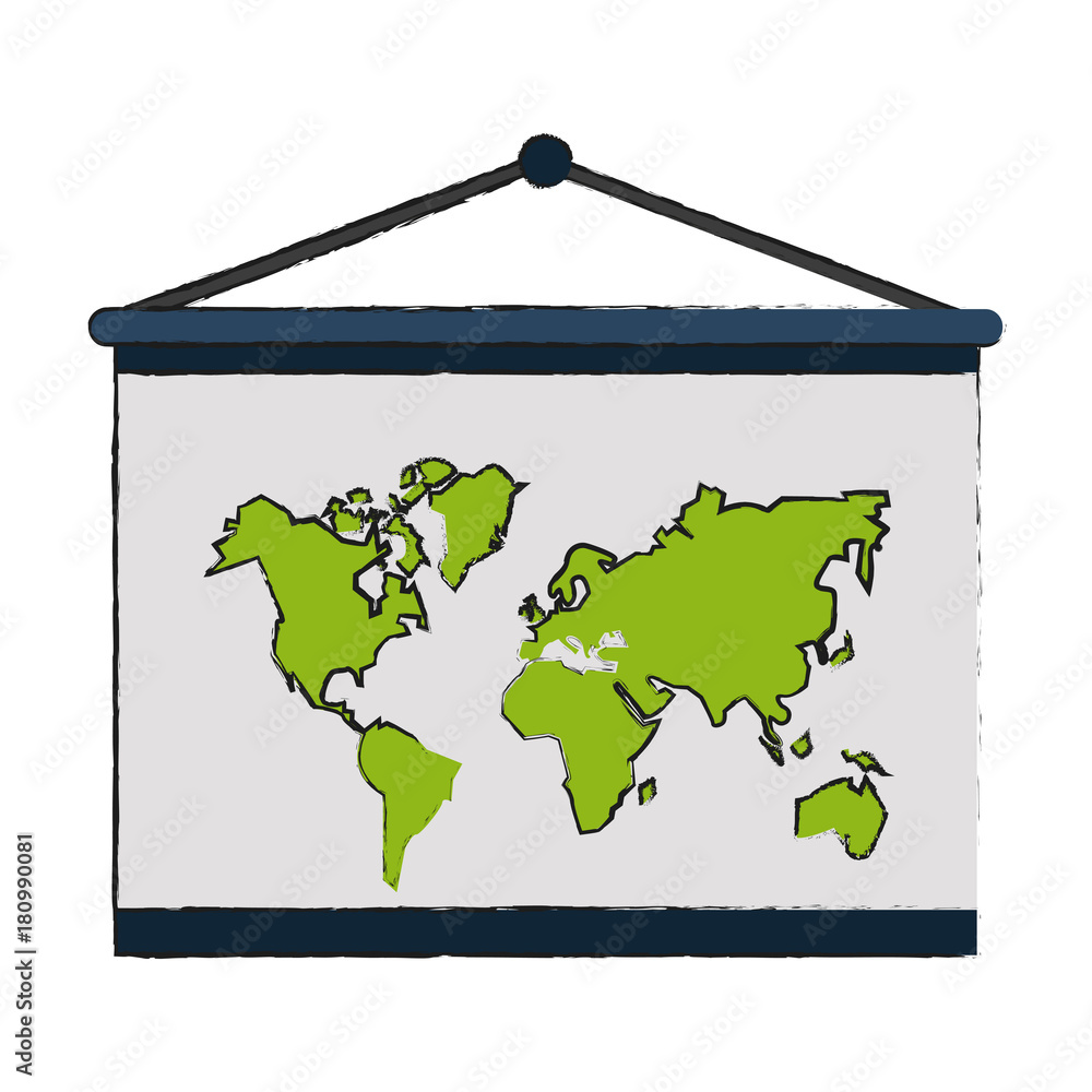 hanging world map Stock Vector | Adobe Stock