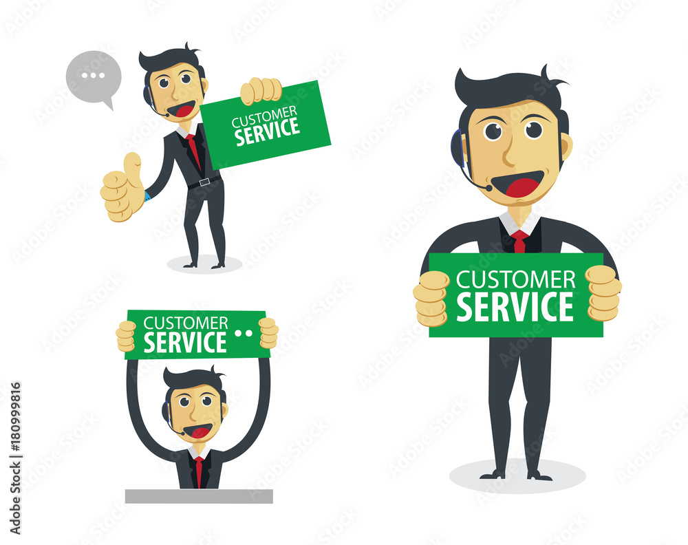 Business Cartoon Illustration. Customer Service Stock Vector | Adobe Stock