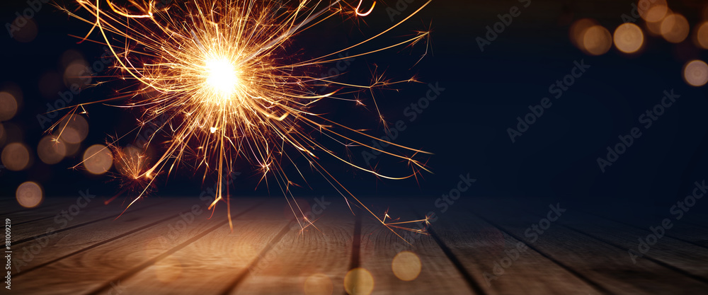 Magic spark on a stage with bokeh Stock Photo | Adobe Stock
