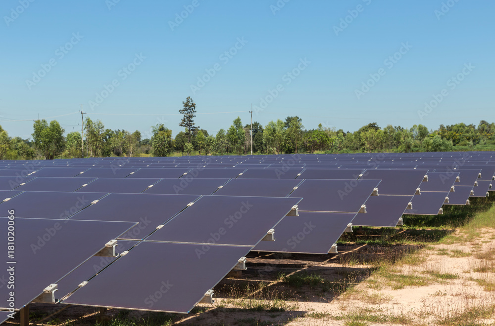 Close up array of thin film solar cells or amorphous silicon solar ...
