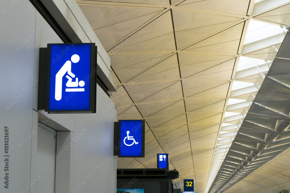 Illuminated signboard for deaper changing rooms and disabled toilet in ...