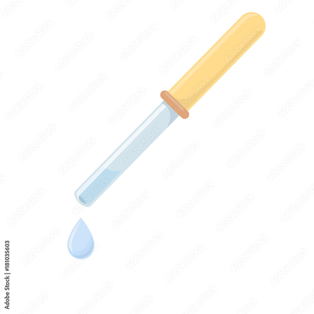 Medical pipette on white background, cartoon illustration of medical ...