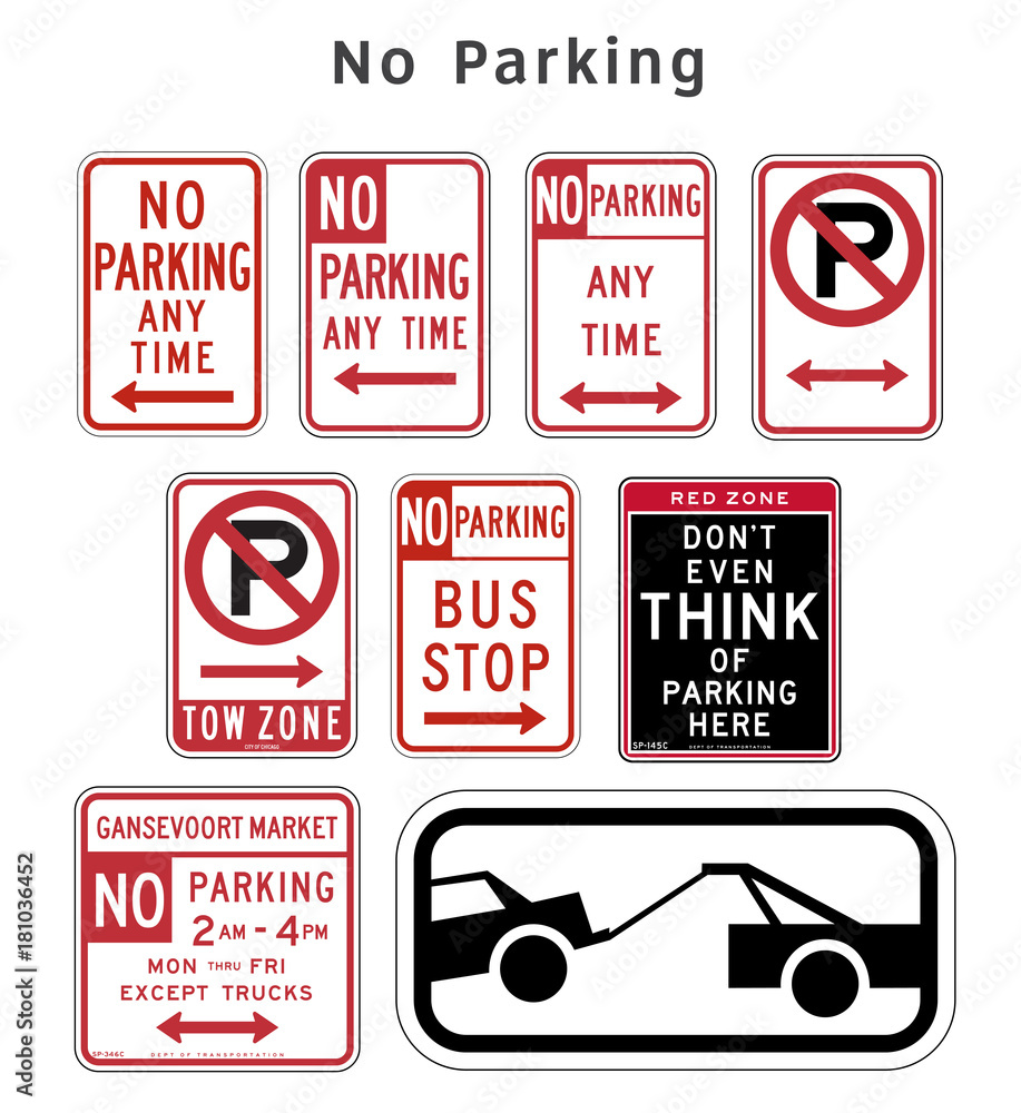 Regulatory traffic sign. No Parking. Vector illustration. Stock Vector ...