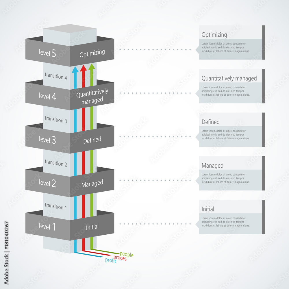Infographic Maturity Model (CMMI) Stock Illustration | Adobe Stock