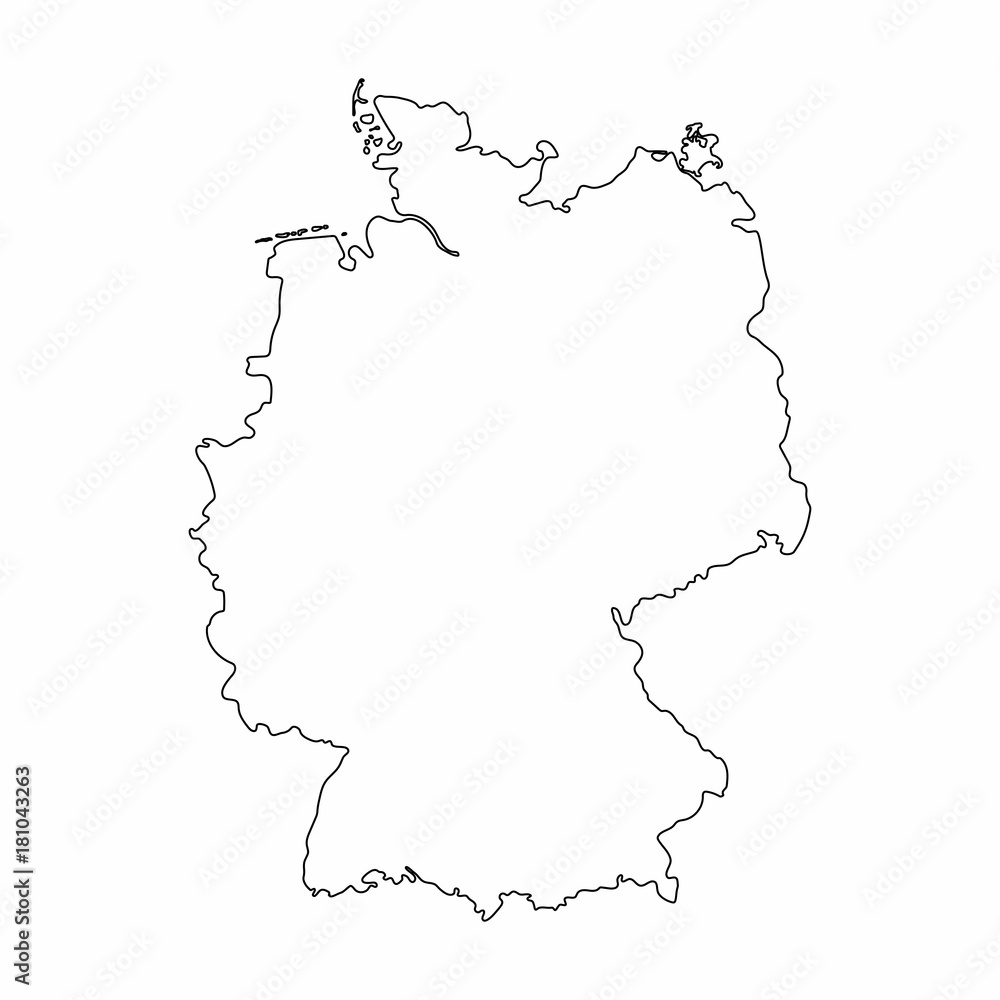 Vecteur Stock Germany map outline graphic freehand drawing on white ...