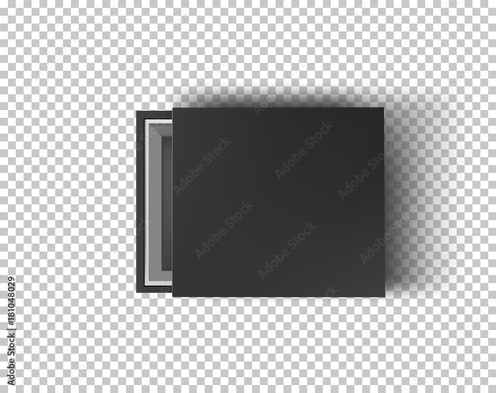 Black empty box mock up on transparent background. Top view. Template ...
