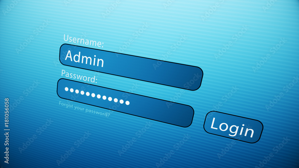 Typing an username and password on the web page. Close Up of the web ...