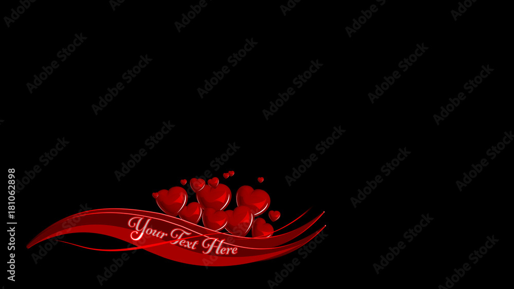 Swoop Reveal Hearts Lower Third Stock Template | Adobe Stock