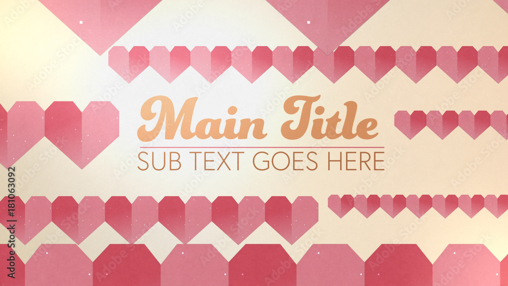 Unfolding Paper Hearts Garland Title Stock Template | Adobe Stock