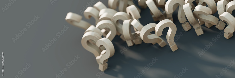 Infinite wooden question marks, original 3d rendering Stock ...