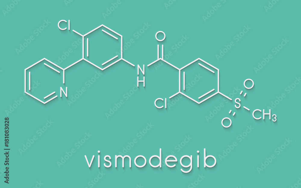 Vismodegib cancer drug molecule. Used in treatment of basal cell ...