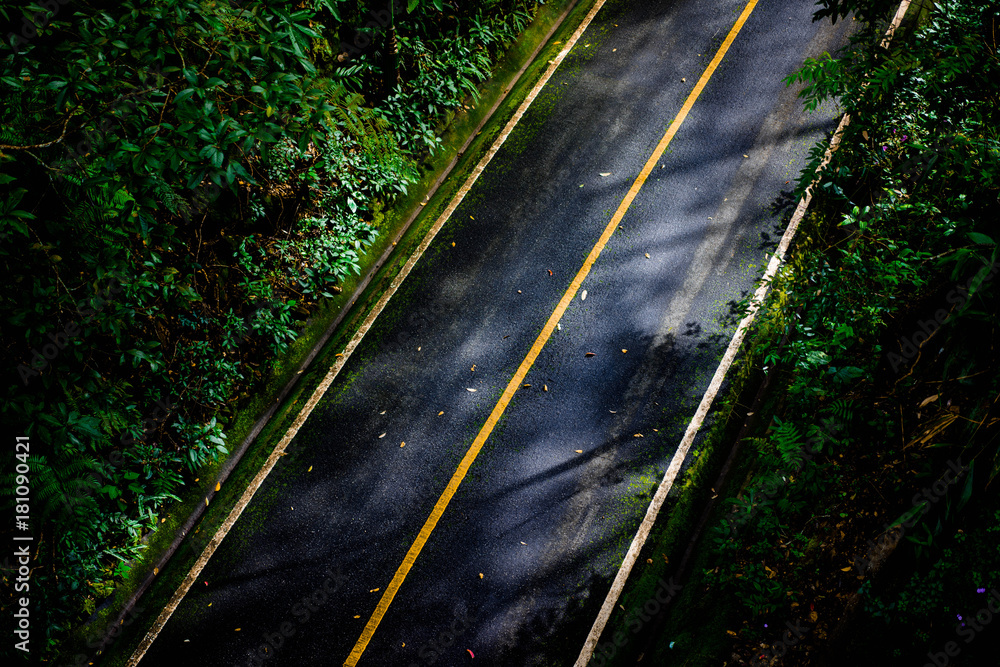 top view of asphalt texture background. Empty road from top view. Stock ...