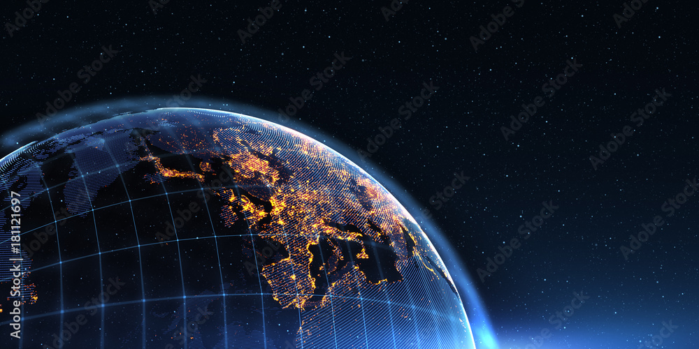 Global International Connectivity Background/Connection lines Around ...