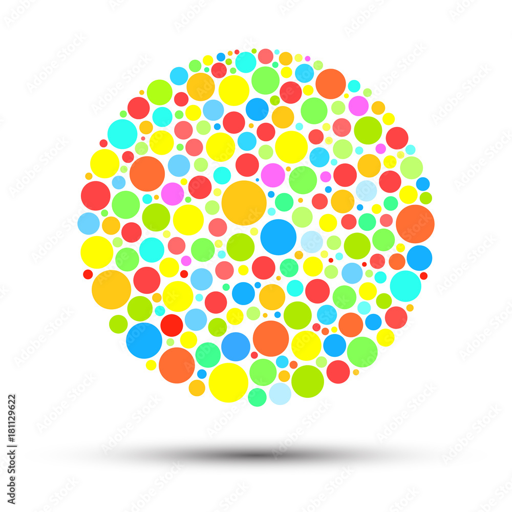 Abstract color circle with colored circles on white background Stock ...