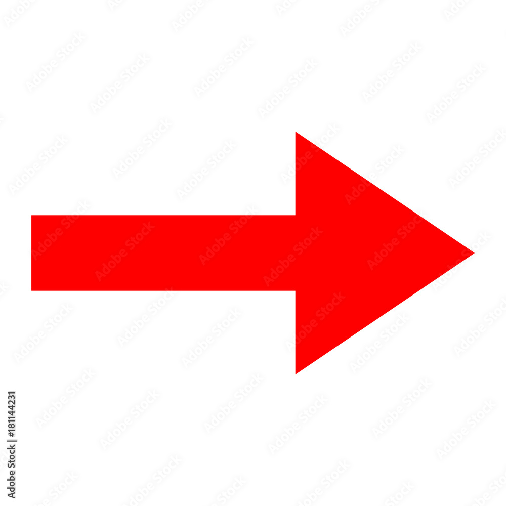 Icon Red Arrow Direction On A White Background Stock Vector Adobe Stock