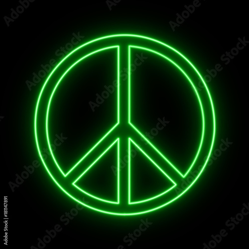 Neon Green Peace Sign