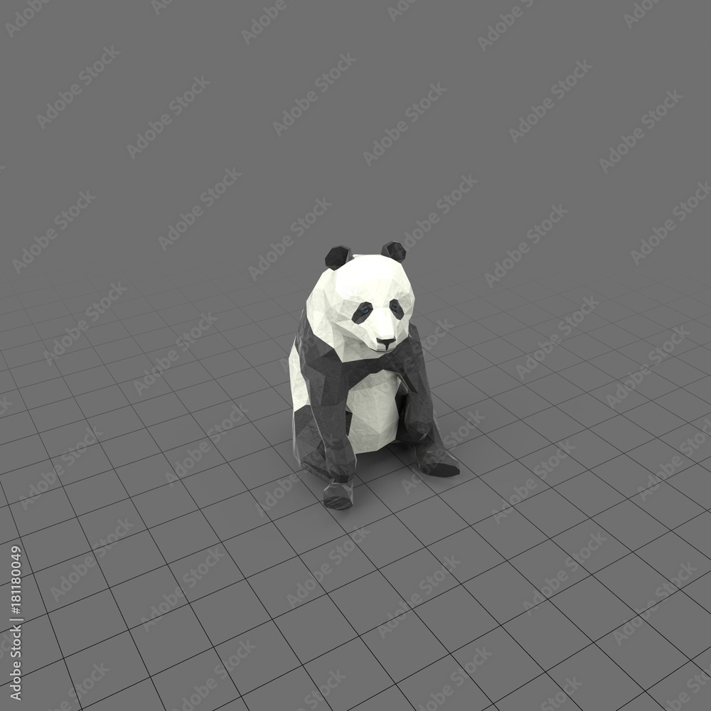 Stylized panda sitting Stock 3D asset | Adobe Stock
