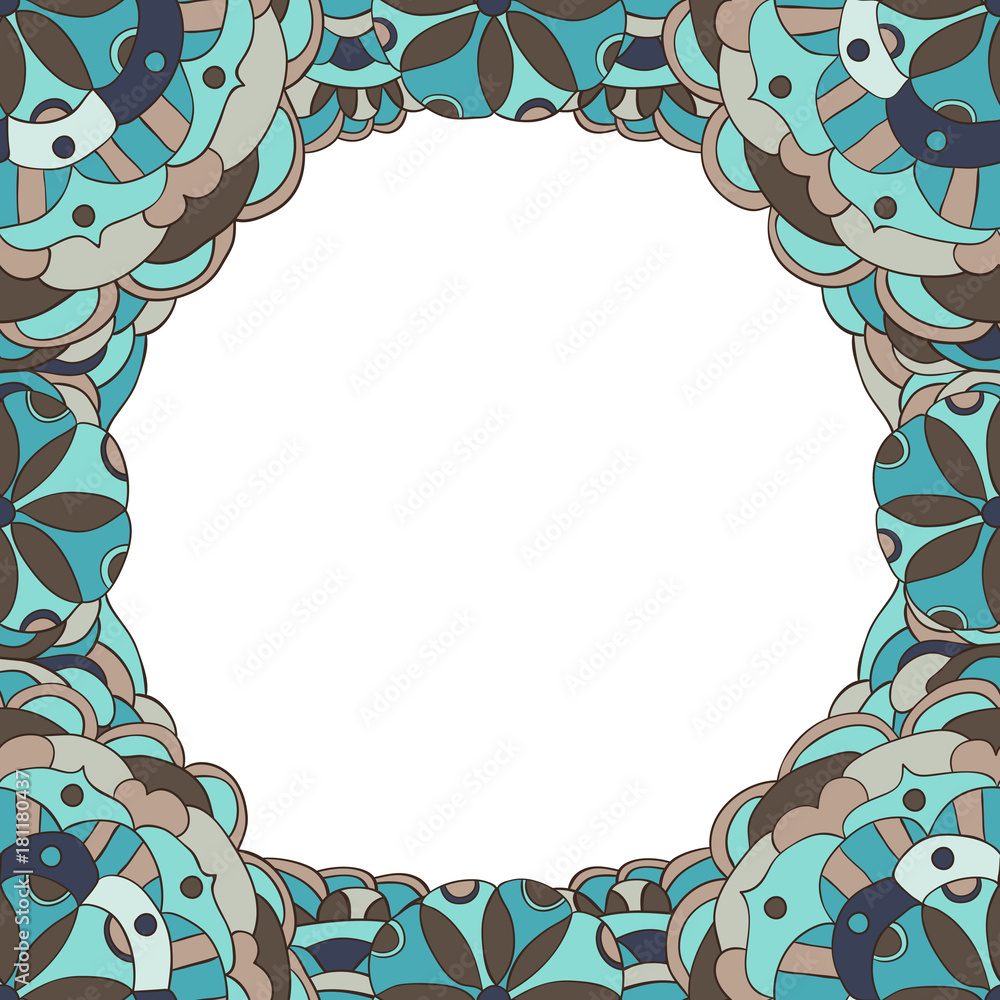 Beautiful vector floral background frame design in mandala style in ...