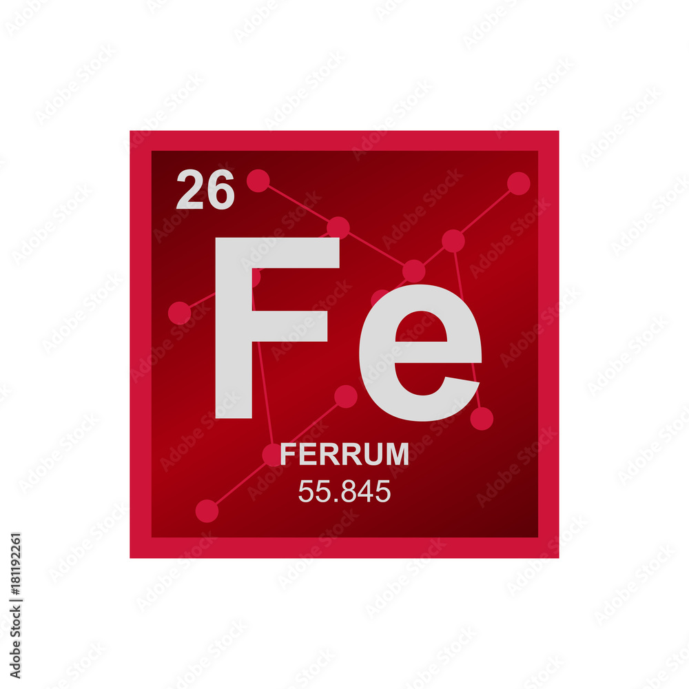 Vector symbol of Iron from the Periodic Table of the elements on the ...