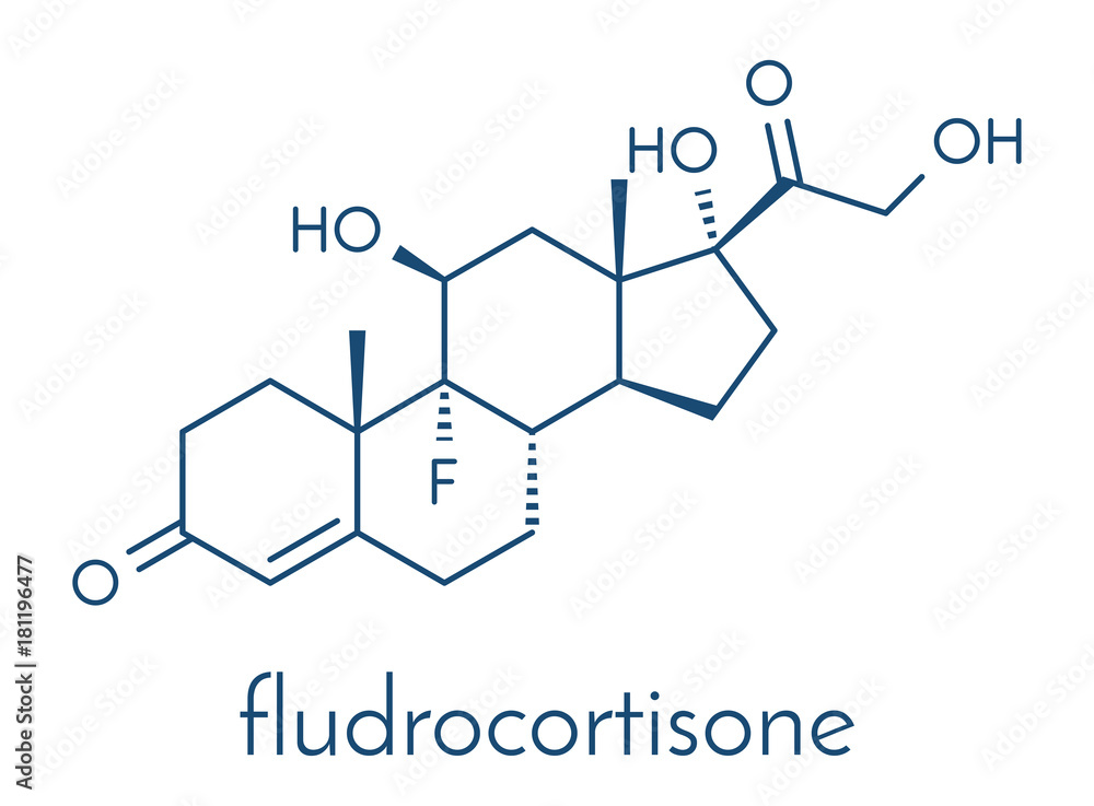 Fludrocortisone aldosterone hormone substitution drug molecule ...