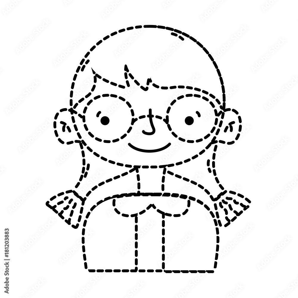 dotted shape avatar girl with blouse and hairstyle design Stock Vector ...