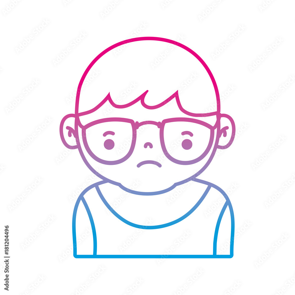 line avatar boy with t-shirt and hairstyle design Stock Vector | Adobe ...