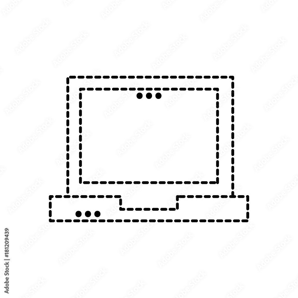 dotted shape laptop technology equipment with screen and keyboard Stock ...