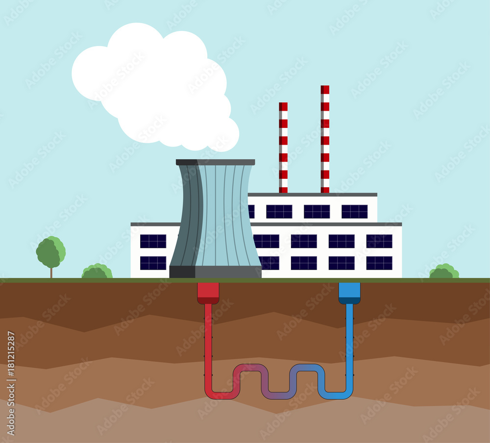 Geothermal energy concept. Eco friendly geothermal energy generation ...