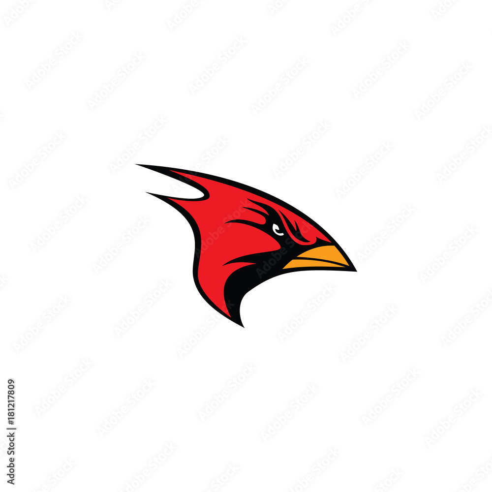 Redbird head icon logo vector illustration Stock Vector | Adobe Stock