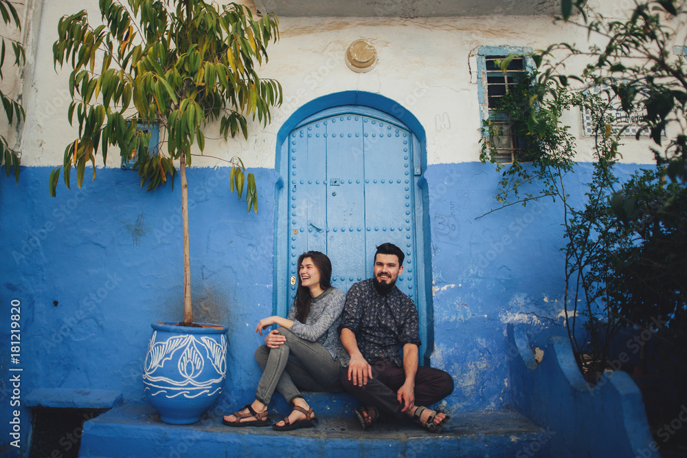 Loving couple in the Sahara Desert. Morocco. Stock Photo | Adobe Stock