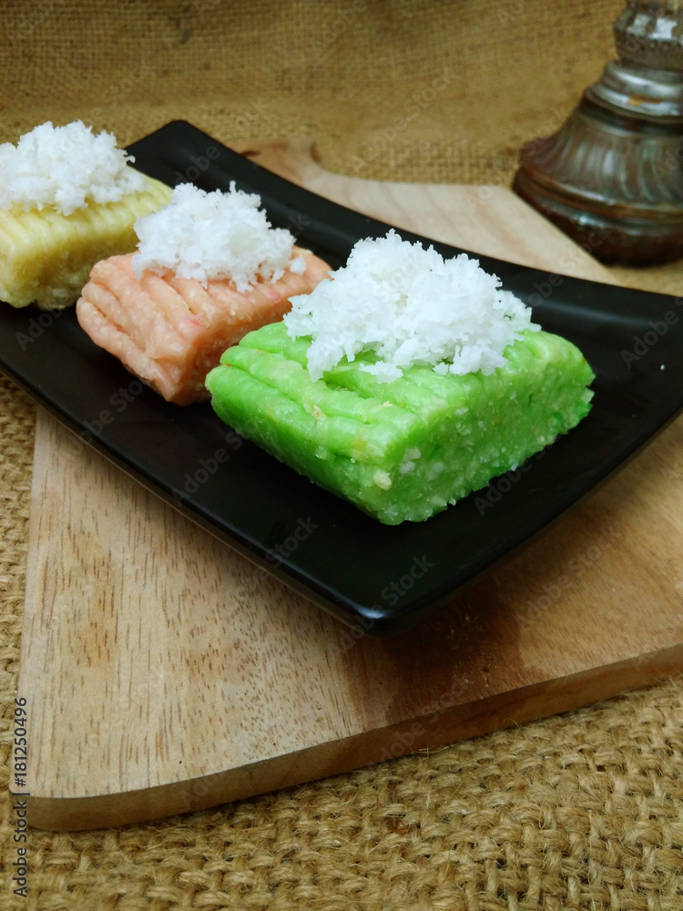 Getuk, Indonesia Traditional Snack Food, made from Steamed Cassava and ...