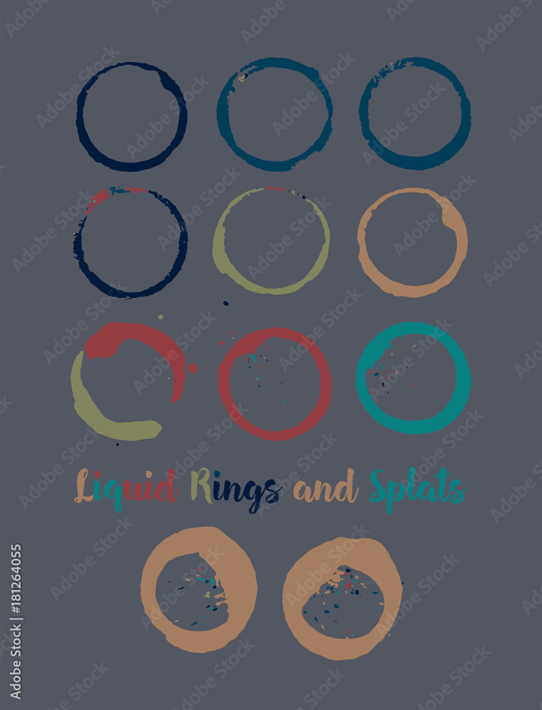 Coffee Rings and Splats. Vector Vintage Coffee Shop Logo Stamp ...