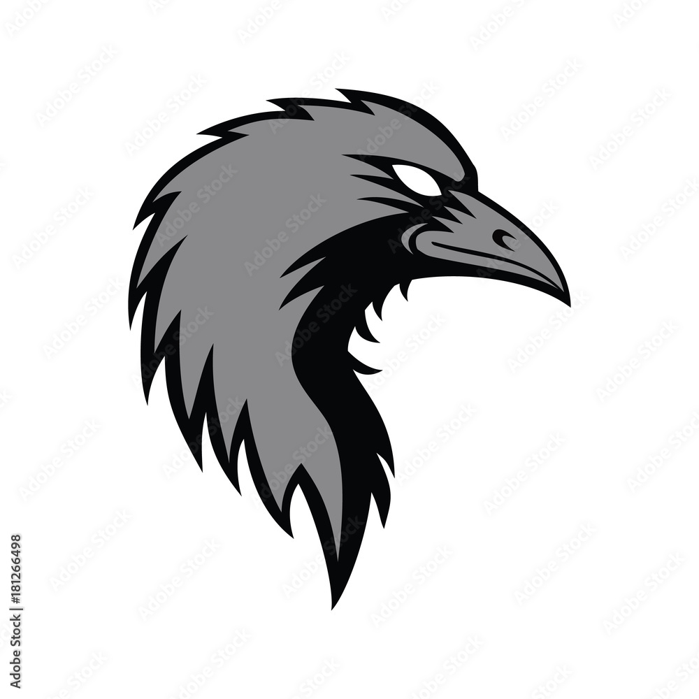 Mascot Black raven head vector illustration Stock Vector | Adobe Stock