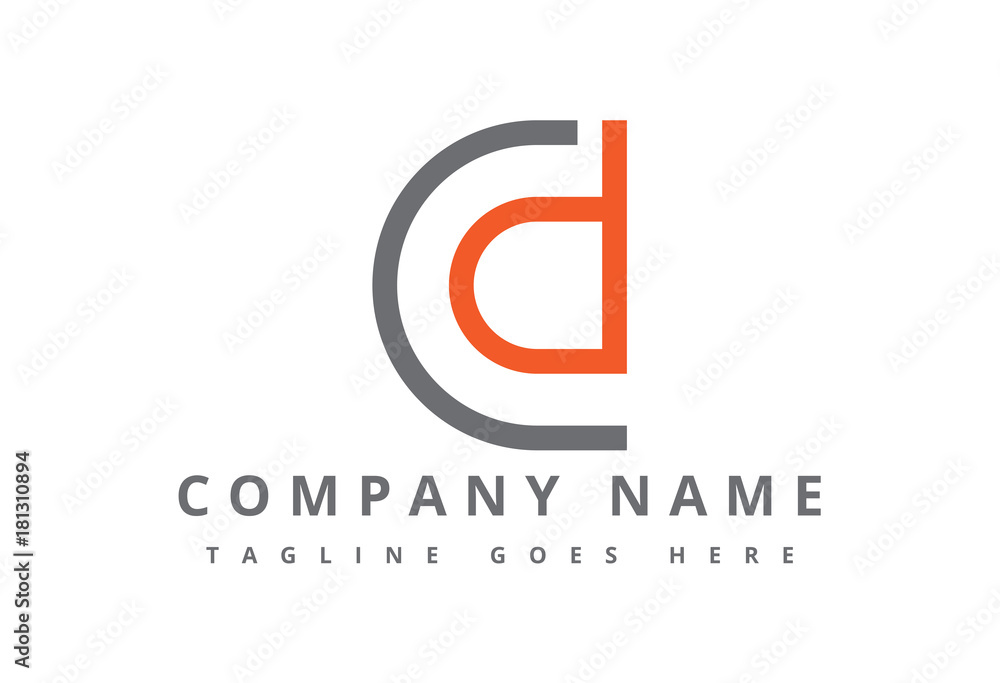 logo letter c and d flat simple line Stock Vector | Adobe Stock