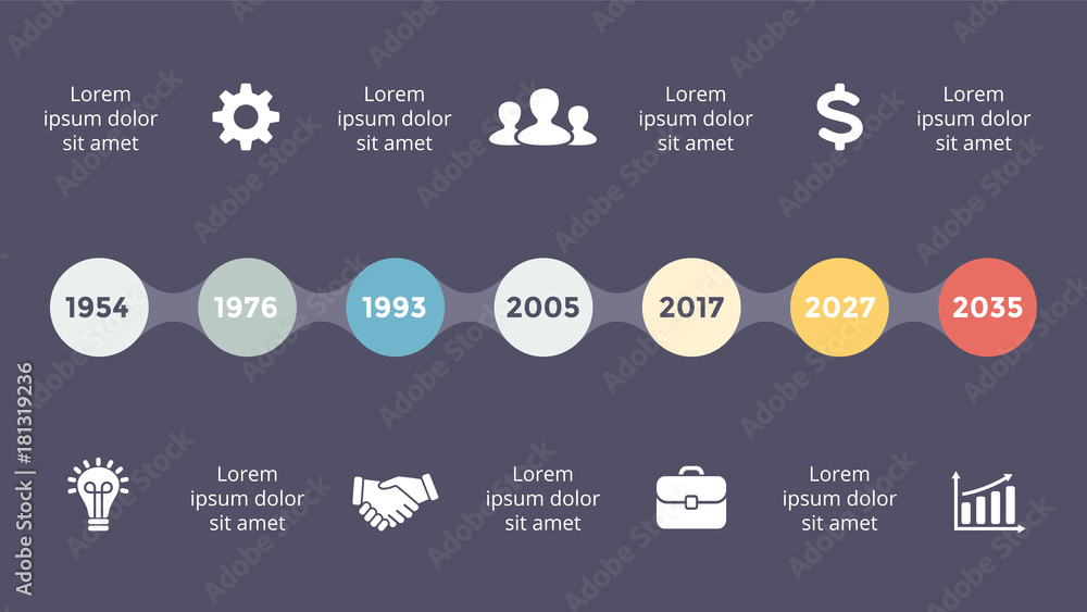 Vector metaball triangles timeline infographic, diagram chart, graph ...