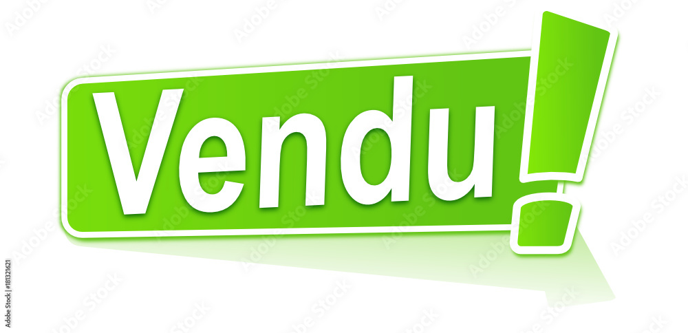 vendu sur étiquette verte Stock Vector | Adobe Stock