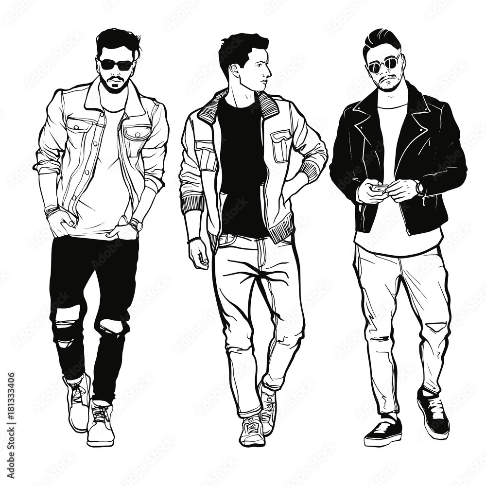 Vector drawing of male fahion Stock Vector | Adobe Stock
