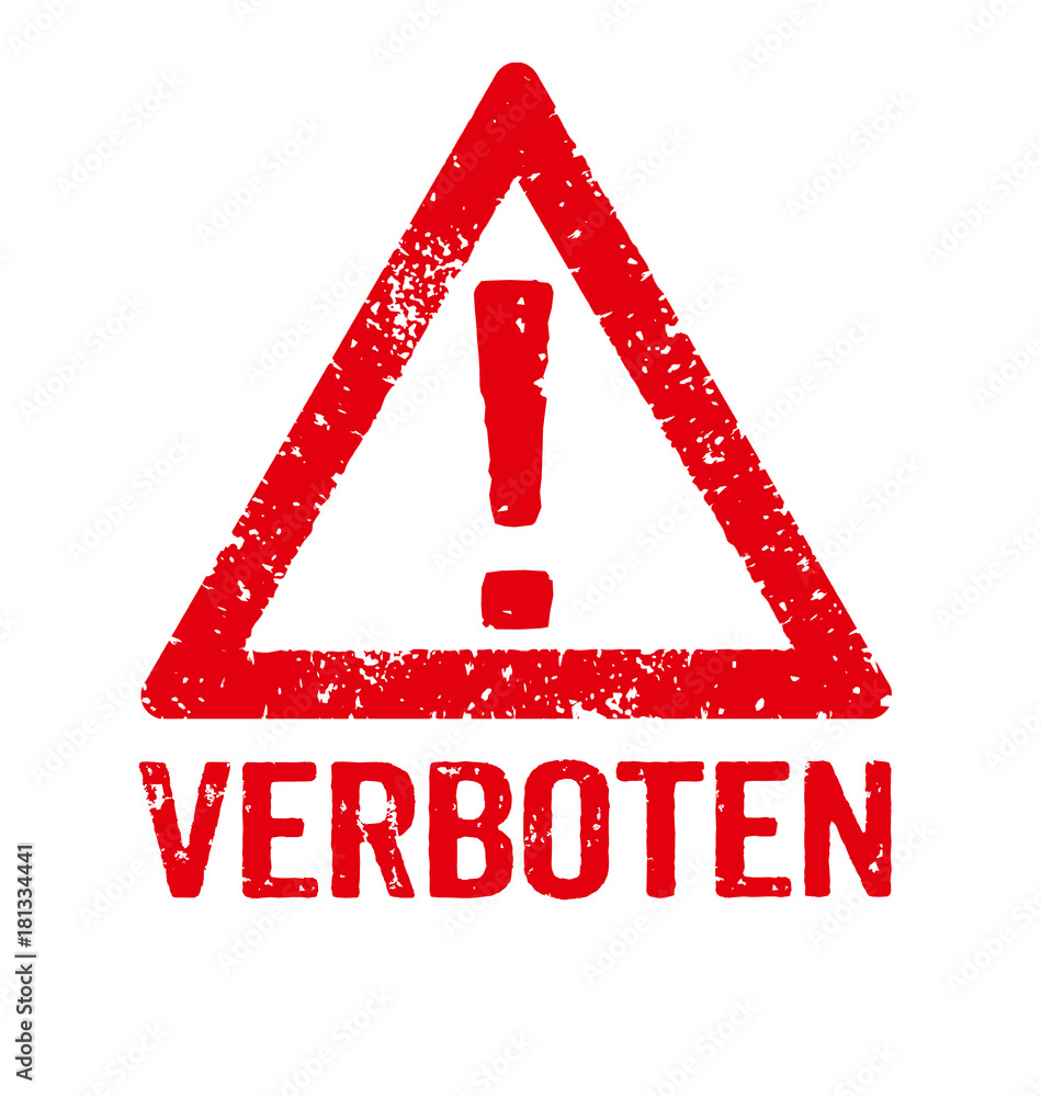 Roter Stempel auf weißem Hintergrund - Verboten Stock-Illustration ...