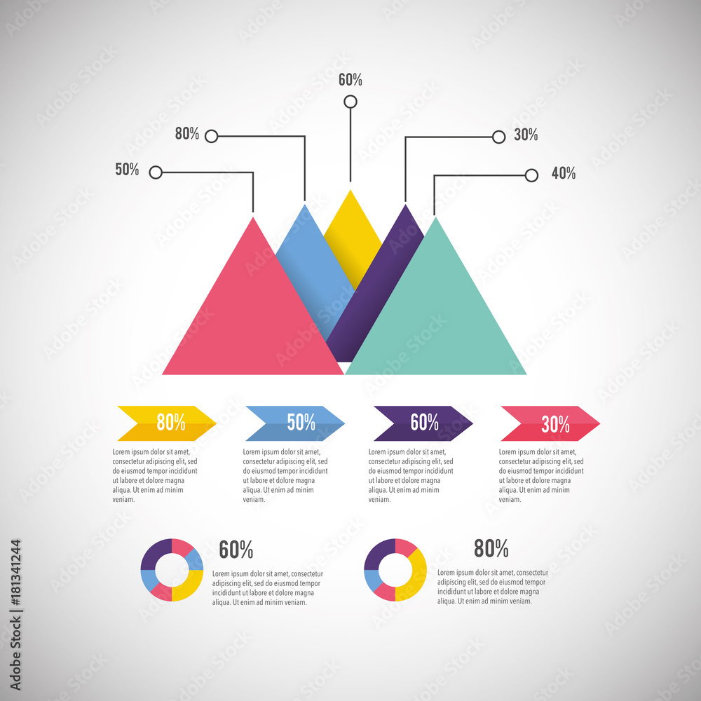 business diagram with infographic information report Stock Vector ...