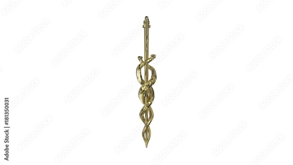 Caduceus 112: A golden Caduceus medical symbol rotates on a white ...