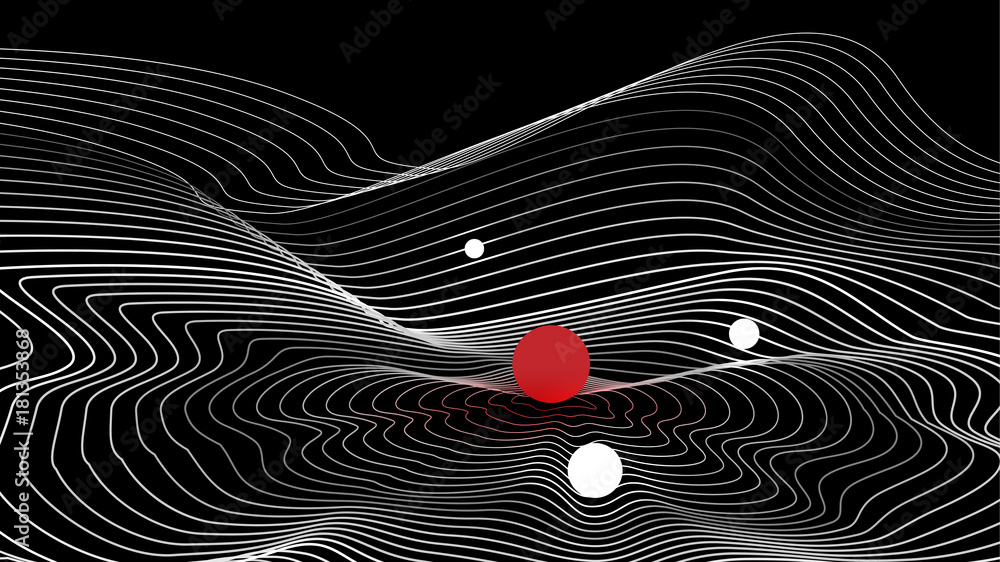 Topographical Map with Spheres - Vector Illustration. Stock Vector ...