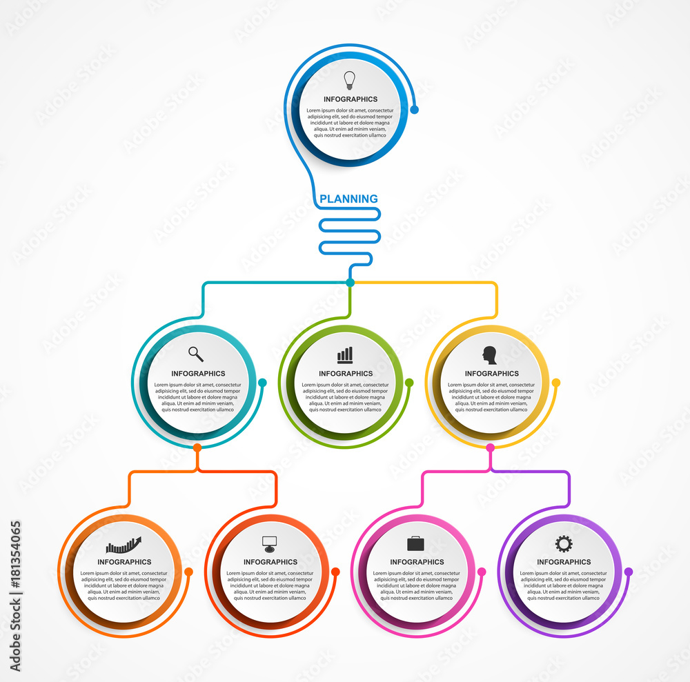 Infographic design organization chart template for business ...