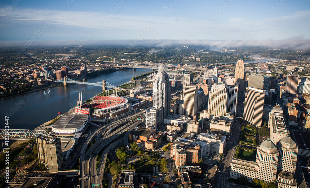 Aerial view of Cincinnati Ohio Stock Photo | Adobe Stock