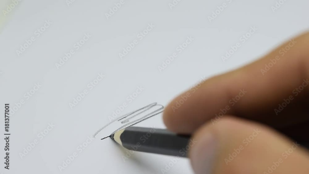 Shading with black wood pencil on white paper.Concept art,education ...