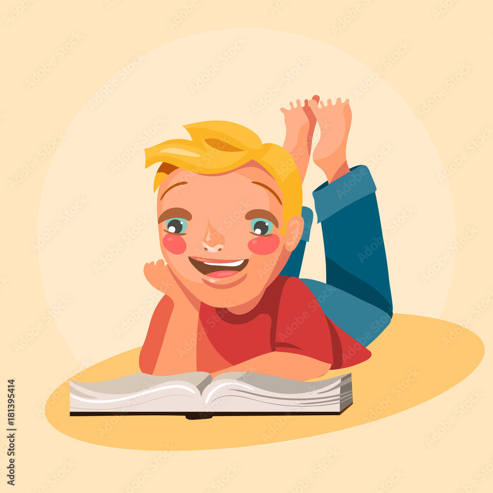 Cartoon Kid Laying Down