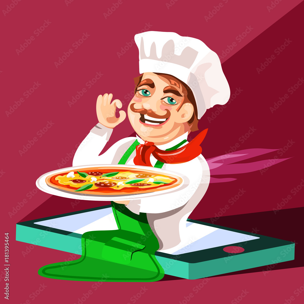Cute Cartoon Italian Chef