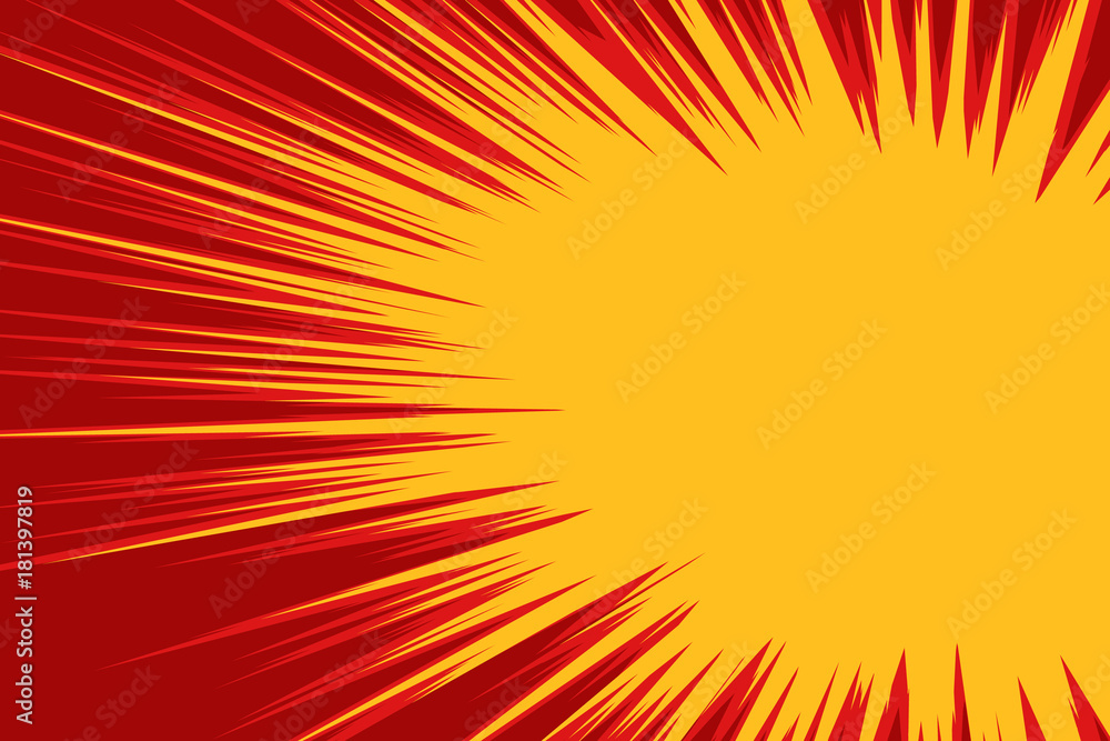 Red yellow explosion comic Stock Vector | Adobe Stock