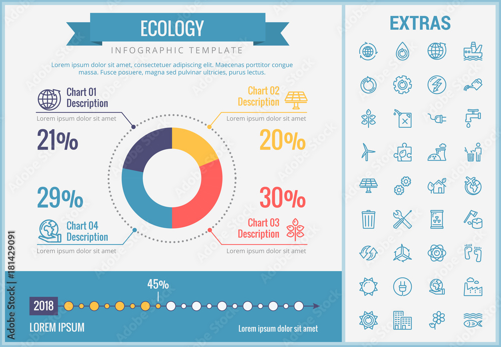 Ecology infographic template, elements and icons. Infograph includes ...