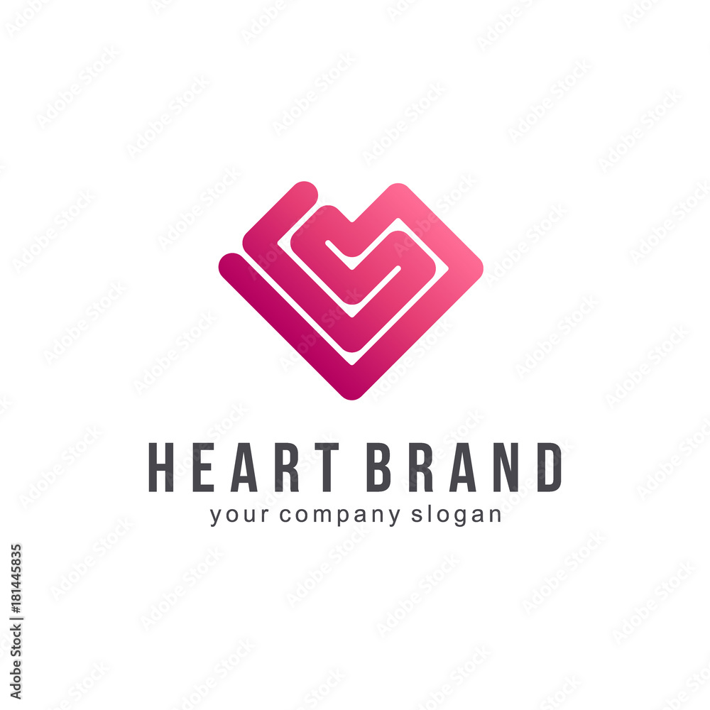 Red heart - vector logo template. Design element. Charity and ...
