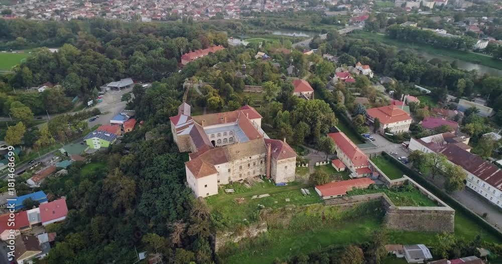Incredible Aerial view of the Uzhhorod Castle, Ukraine Stock Video ...